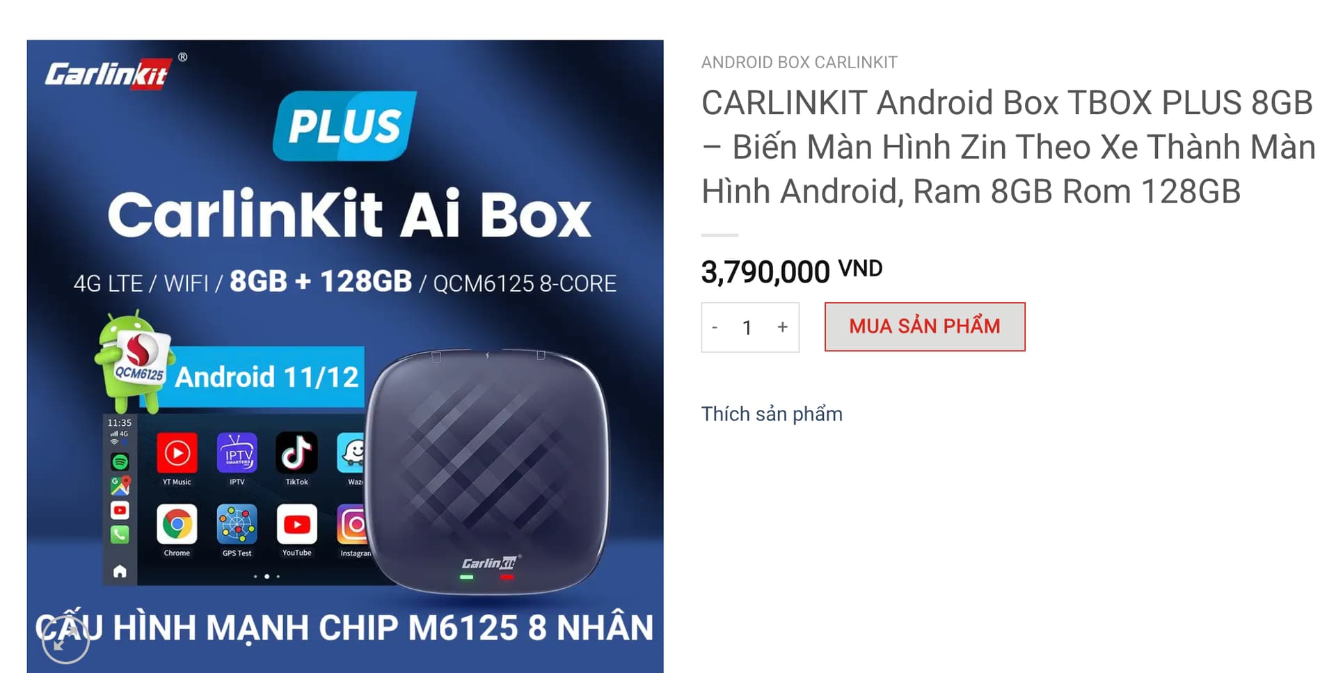 ĐG: Android box Carlink Tbox plus 8/128gb, KT 22h59 ngày 7/4 - HÀNG CÔNG NGHỆ - HHVN.NET